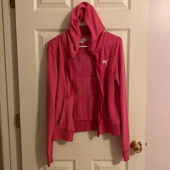PINK Victoria's Secret | Tops | Vintage Pink Hooded Jacket | Poshmark